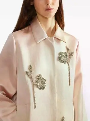 Erdem Crystal-embroidered Single-breasted Coat