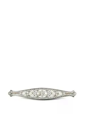 LB EXCLUSIVE Diamond And Pearl Brooch - Silver