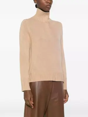 ALLUDE Ribbed-knit Mock-neck Sweater