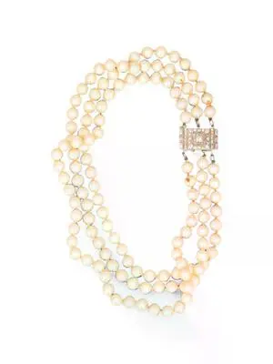 Vintage Three-strand Faux-pearl Necklace - Neutrals