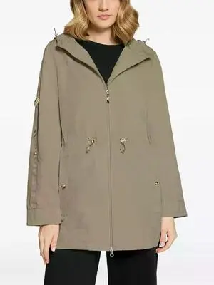 BETTY BARCLAY Hooded Leopard Print Detail Coat