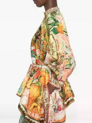 Camilla Graphic-print Belted Shirt