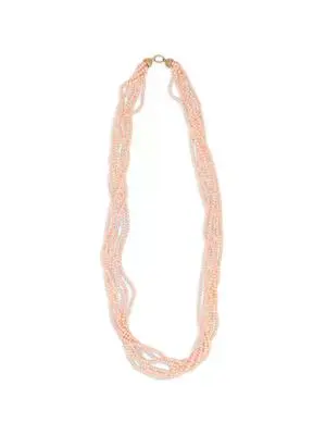 Vintage Multi-strand Beaded Necklace With Shell Motifs