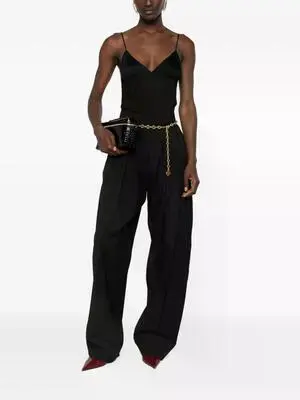 Saint Laurent V-neck Chain-link Top - Black