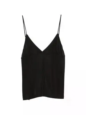 Saint Laurent V-neck Tank Top With Chain Detailing - Black
