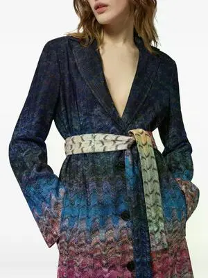 Missoni Zigzag-knit Belted Coat
