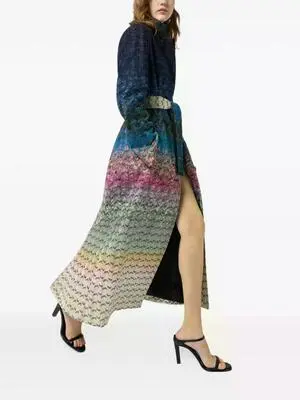 Missoni Zigzag-knit Belted Coat