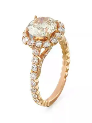 LB EXCLUSIVE Halo Diamond Ring - Pink
