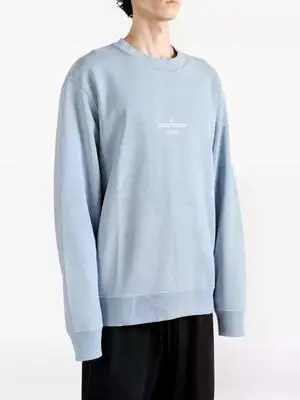 Stone Island Cotton Fleece Sweatshirt With Embroidered And Printed Detail