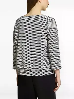 BETTY BARCLAY Geometric Pattern Boat-neck Sweater