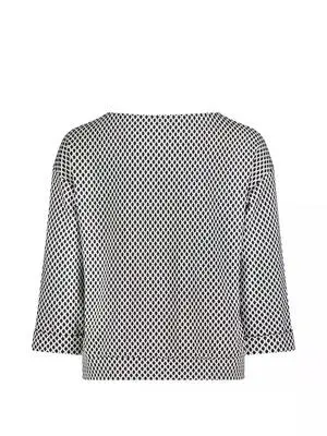 BETTY BARCLAY Geometric Pattern Boat-neck Sweater