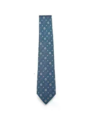 Kiton Geometric-pattern Tie - Blue