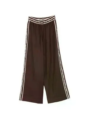 ALEMAIS Lori Side-stripe Drawstring Palazzo Pants - Brown