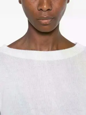 ALLUDE Fine-knit Drop Shoulder Sweater - Neutrals