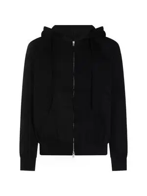 THOM KROM Zip-up Drawstring Hoodie - Black