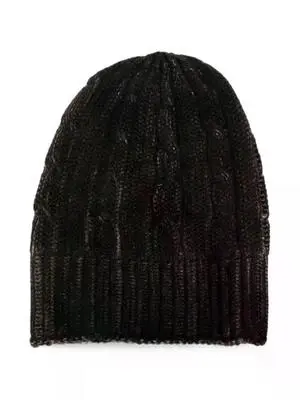 Avant Toi Cable-knit Ribbed-trim Beanie Hat
