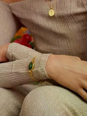 OTTOMAN HANDS Daphne Emerald Chain Bracelet