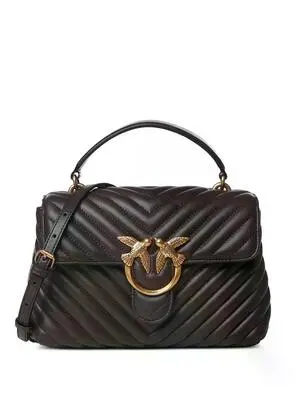Pinko Mini Handbag Lady Love Bag Puff Chevron - Brown