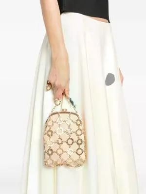 Cult Gaia Brielle Ring-embellished Clutch Bag - Neutrals