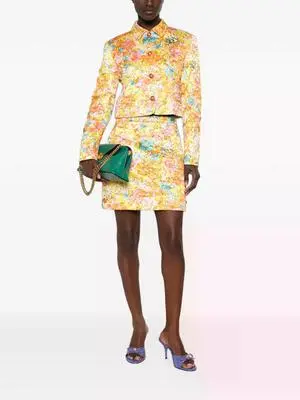 Versace Printed Silk Jacket - Yellow