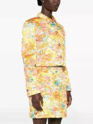 Versace Printed Silk Jacket - Yellow