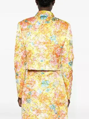 Versace Printed Silk Jacket - Yellow