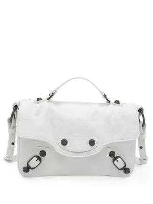 Balenciaga Nano Le City Leather Crossbody Bag - White