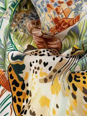FERRAGAMO Gancini Leopard-print Scarf