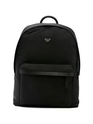 Emporio Armani Logo-plaque Backpack - Black