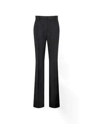 TOM FORD Chalk-stripe Wool-mohair Tailored Straight Boyfriend Pants - Black