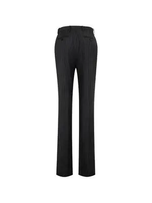 TOM FORD Chalk Stripe Wool-mohair Tailored Straight Boyfriend Pants