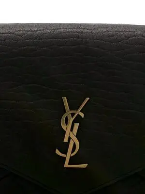 Saint Laurent Cassandre Grained-leather Clutch Bag