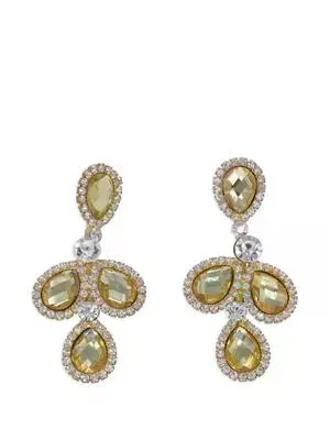 Vintage Crystal-embellished Drop Earrings - Gold