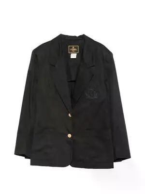 Fendi 1980s Embroidered-logo Blazer