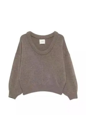 LISA YANG Doria Ribbed-trim Drop-shoulder Sweater - Brown