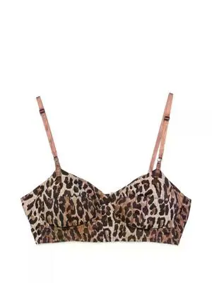 Dolce & Gabbana 2000s Leopard-print Bralette - Brown