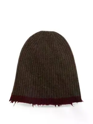 UMA WANG Ribbed Frayed-edge Beanie Hat