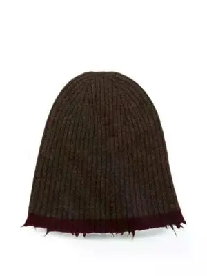 UMA WANG Ribbed Frayed-edge Beanie Hat