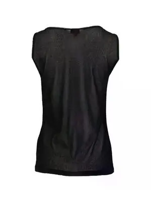 Isaia Sheer Knit Top - Black