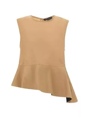 KAOS Asymmetric Ruffled Top - Neutrals