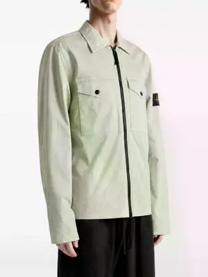 Stone Island 1200010 Stretch Organic Cotton Satin Overshirt - Neutrals
