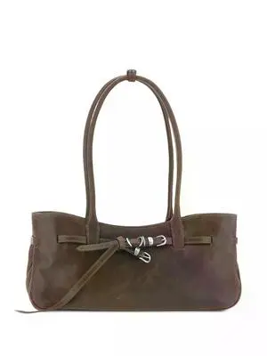 MARGESHERWOOD Knotted Leather Shoulder Bag - Brown