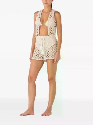 PALMACEA Irene Crochet-knit Shorts - Neutrals