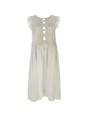 MAURIZIO MYKONOS Sleeveless Floral Lace Maxi Dress - White