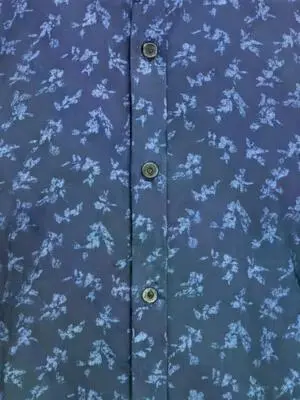 Isaia Floral-print Long-sleeve Shirt - Blue