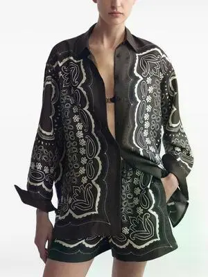 NILI LOTAN Alfie Bandana Print Shirt
