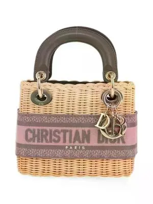Dior 2020s Lady Wicker Mini Bag - Neutrals
