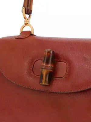 Gucci 1990's Bamboo Grained Tote Bag - Red