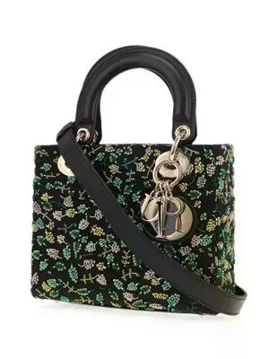 Dior Lady Pearl-embroidered Tote Bag - Black