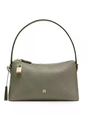 AIGNER Small Delia Pebbled-leather Tote Bag - Green